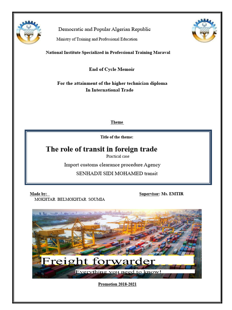 Role of Transit in Foreign Trade Analysis | PDF | World Trade ...
