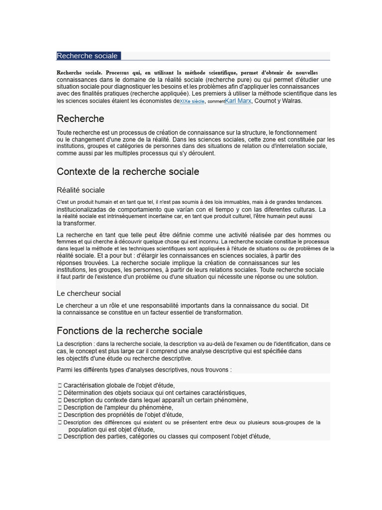 Comprendre la recherche sociale | PDF | Recherche d'information | Science