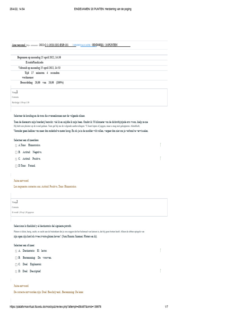 Eindexamen - 20 Punten - Herziening Van de Poging | PDF