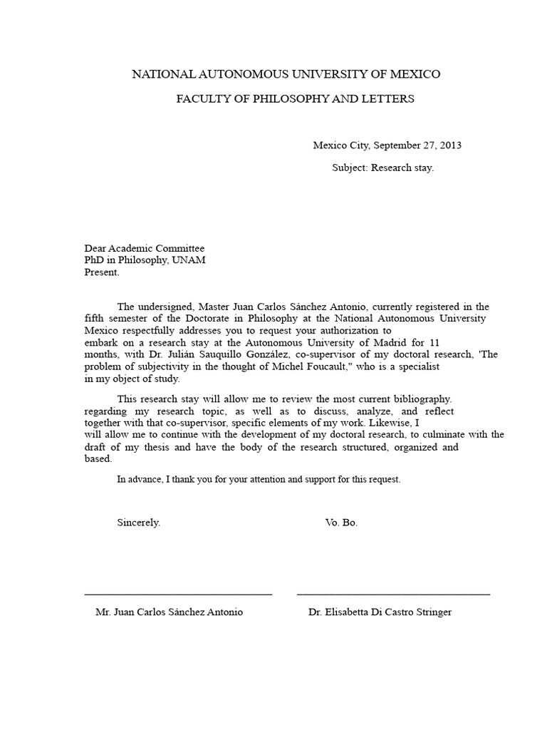 LETTER TO THE ACADEMIC COMMITTEE | PDF