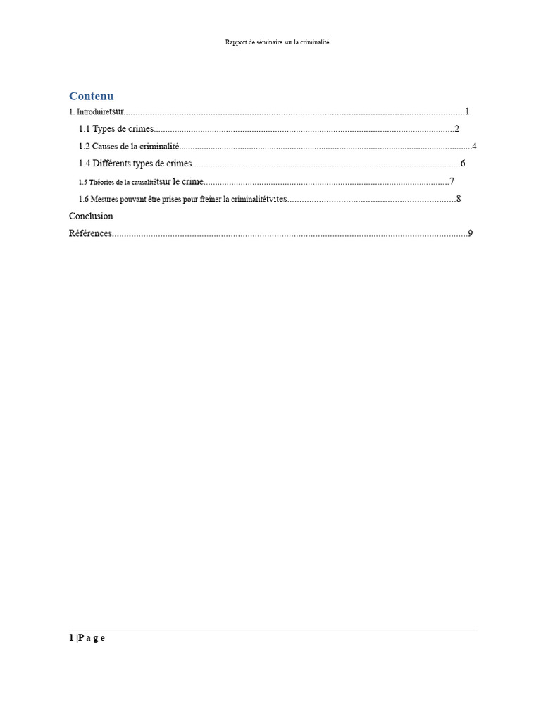 Rapport sur la criminalité et ses causes | PDF | Crimes | Crime et violence