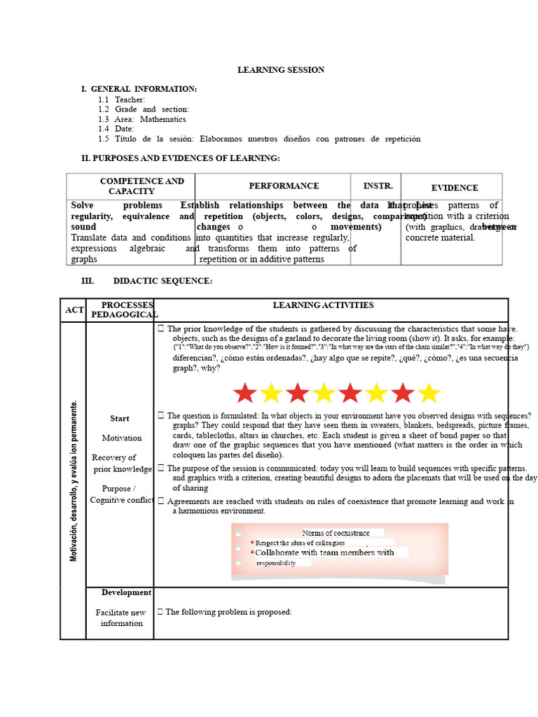 Creating Repeating Patterns in Math | PDF | Learning | Cognition