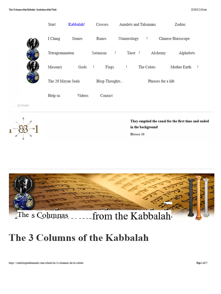 The 3 Columns of The Kabbalah - Symbolism of The World | PDF ...