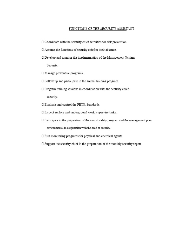 Functions of The Security Assistant | PDF