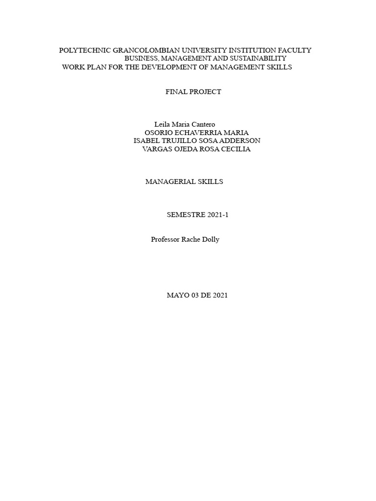 Management Skills Development Plan | PDF | Leadership | Communication