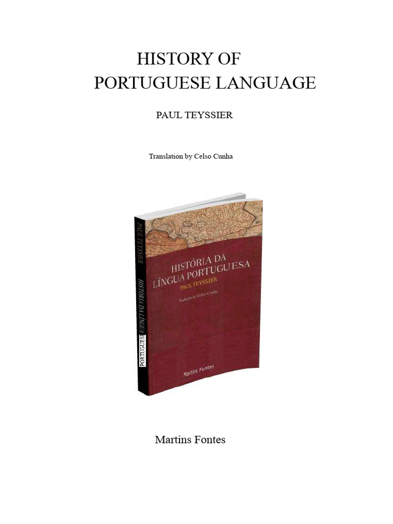 Paul Teyssier - History of The Portuguese Language | PDF | Portuguese ...