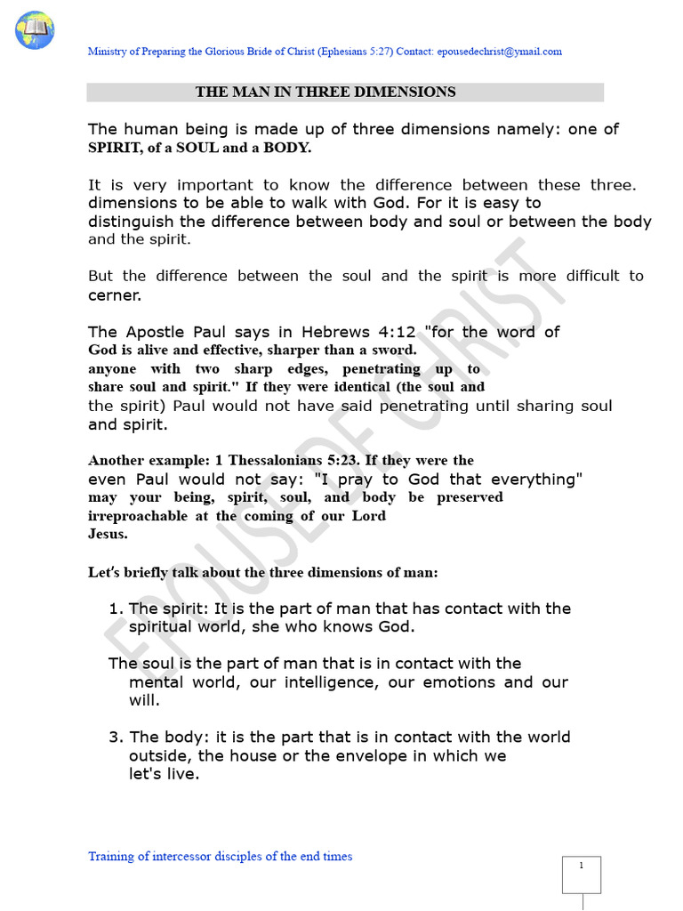 Understanding the Three Dimensions of Man | PDF | God The Father ...