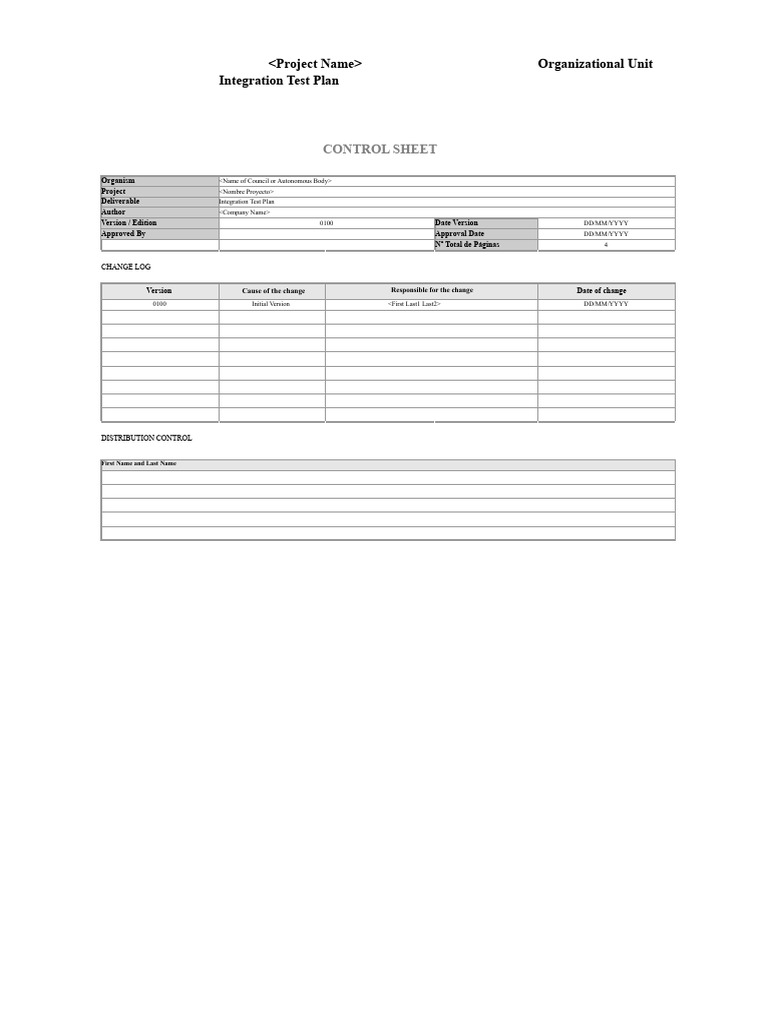 2.1.5 Integration Test Case Template | PDF | Software Engineering ...