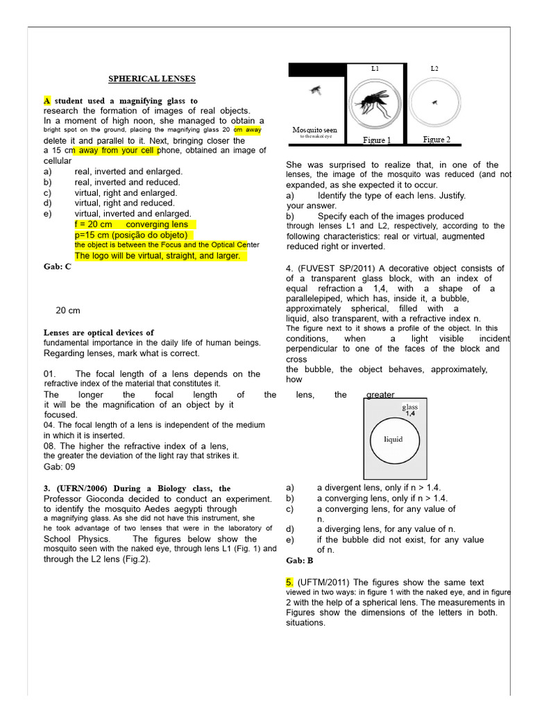 Understanding Spherical Lenses and Images | PDF | Myopia | Optics