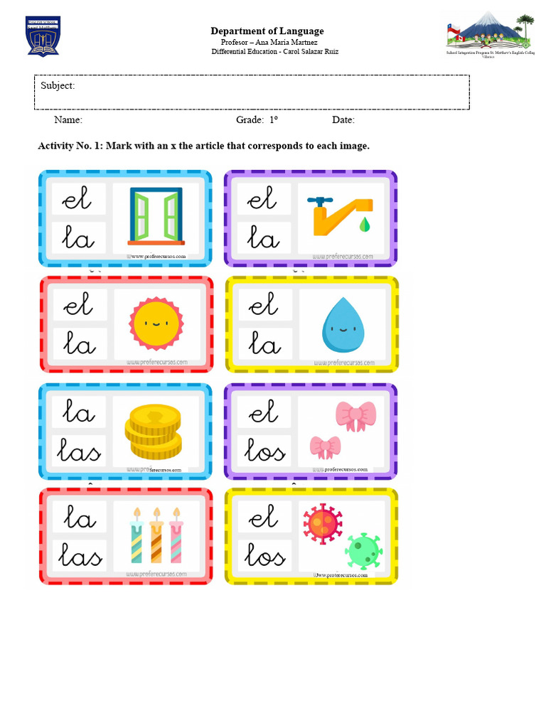 the articles el, la, los, las | PDF