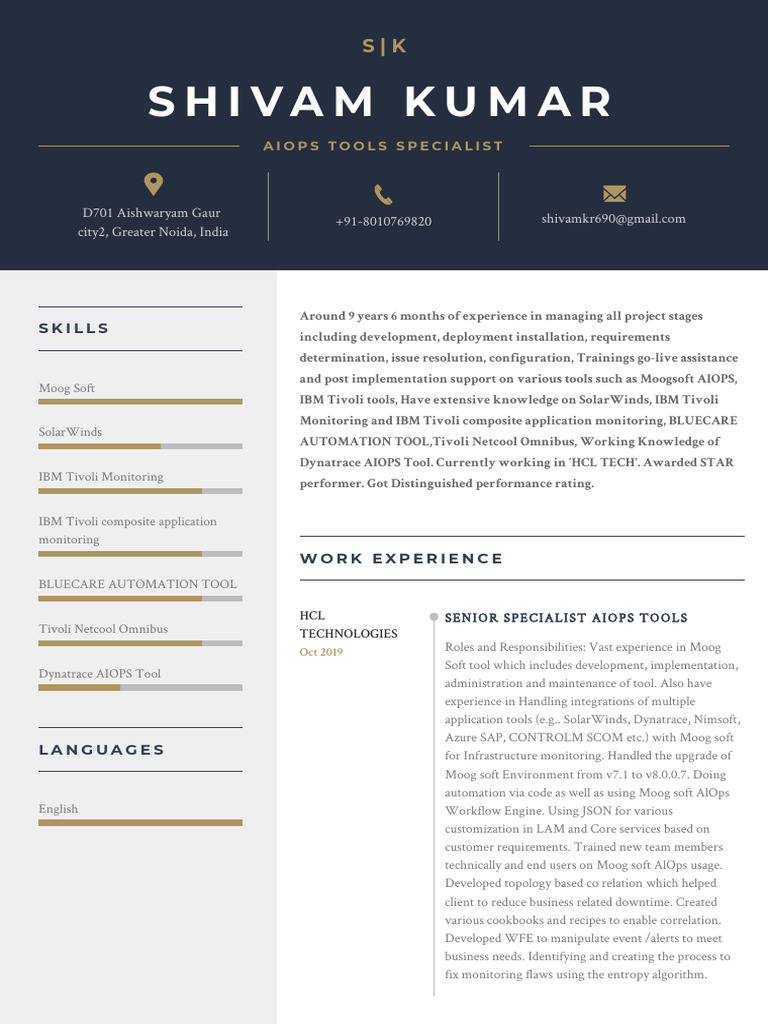 Shivam Aiops Resume-1 | PDF | Computing | Software
