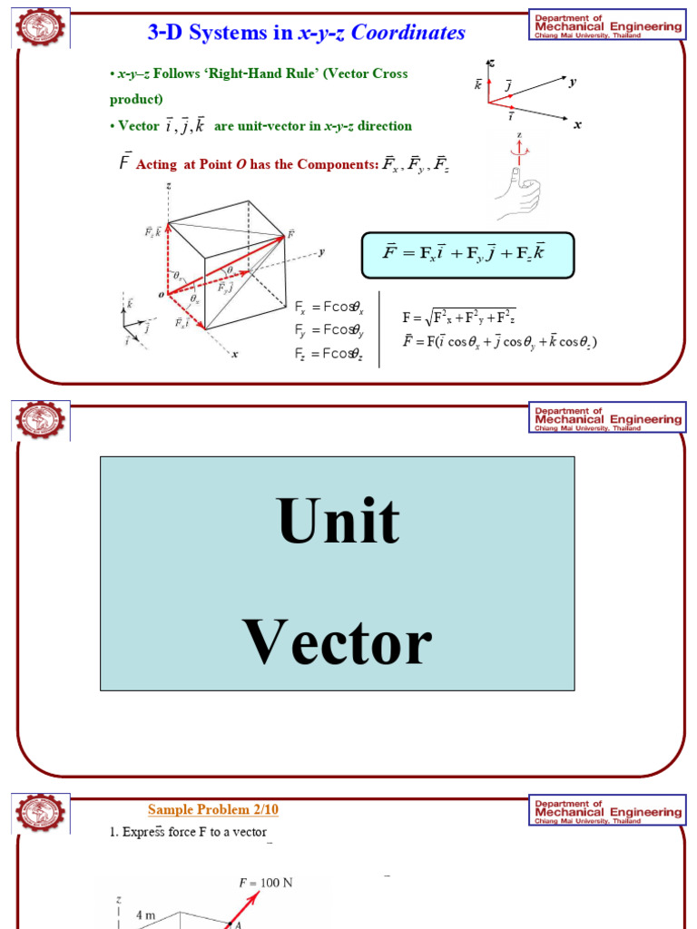 Ch 02 - Force System -3D | PDF | Euclidean Vector | Force