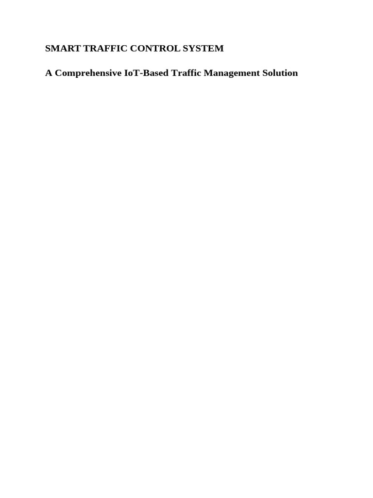 Smart Traffic Control System - Report | PDF | Traffic Light | Traffic