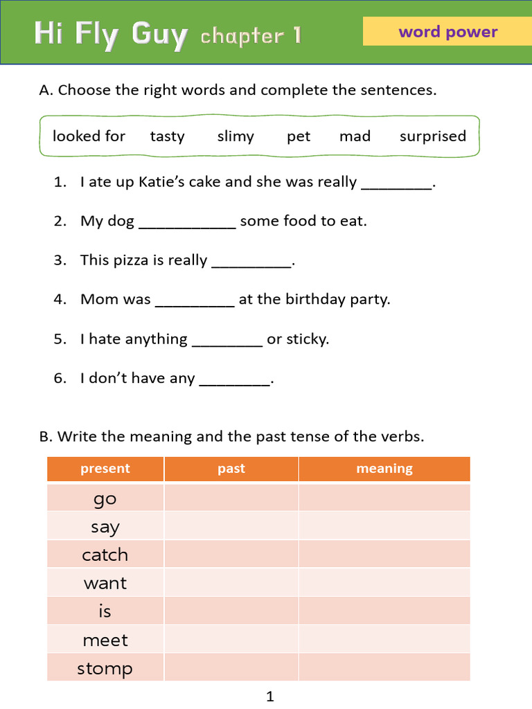 Hi Fly Guy 3 Paged Worksheet | PDF