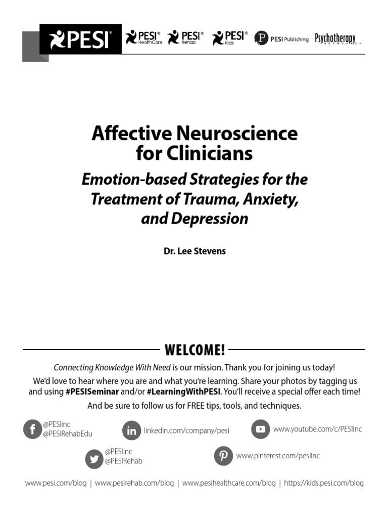 Manual Affective Neuroscience Clinicians | PDF | Psychotherapy | Mental ...