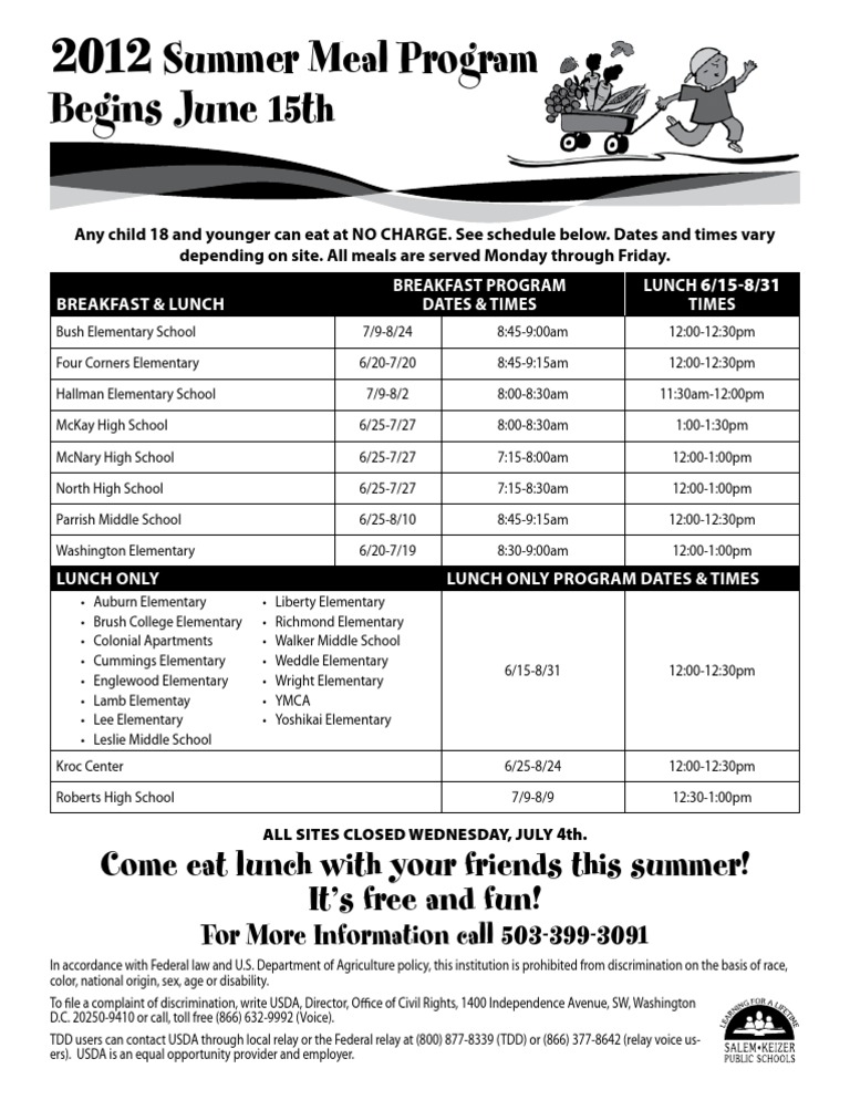2012 Summer Meals Program | PDF