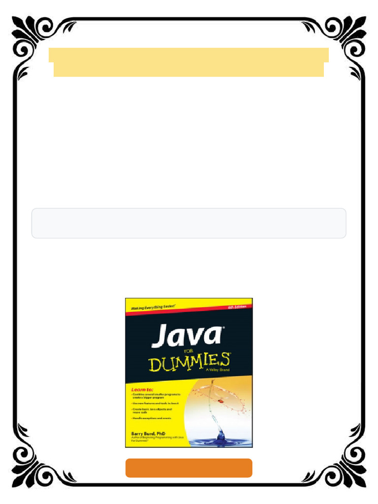Java For Dummies 6th Edition Barry Burd ebook 2025 enhanced release | PDF