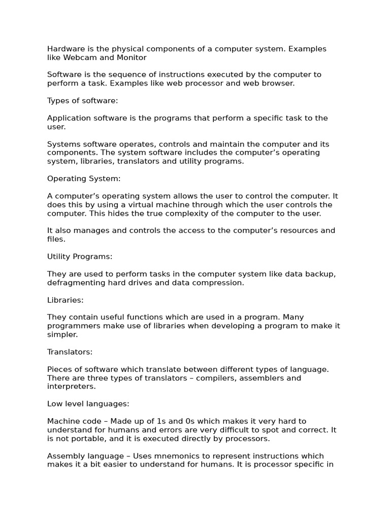 Computer Science Unit 4 | PDF | Assembly Language | Computer Program