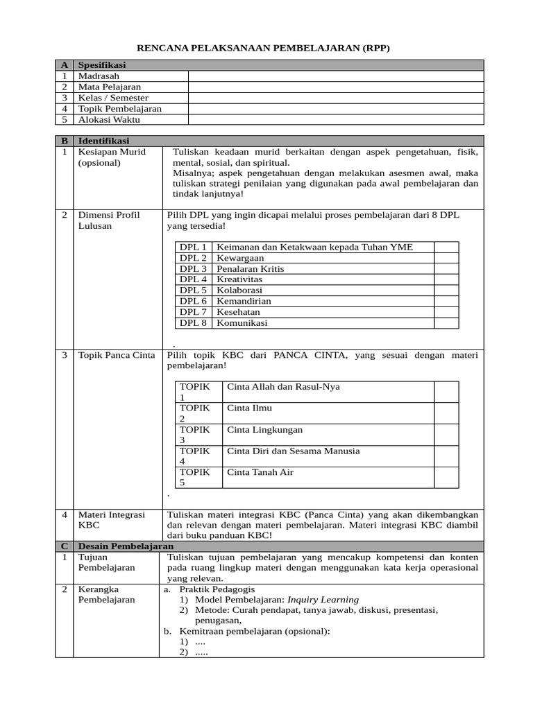 2_Template RPP Inkuiri | PDF