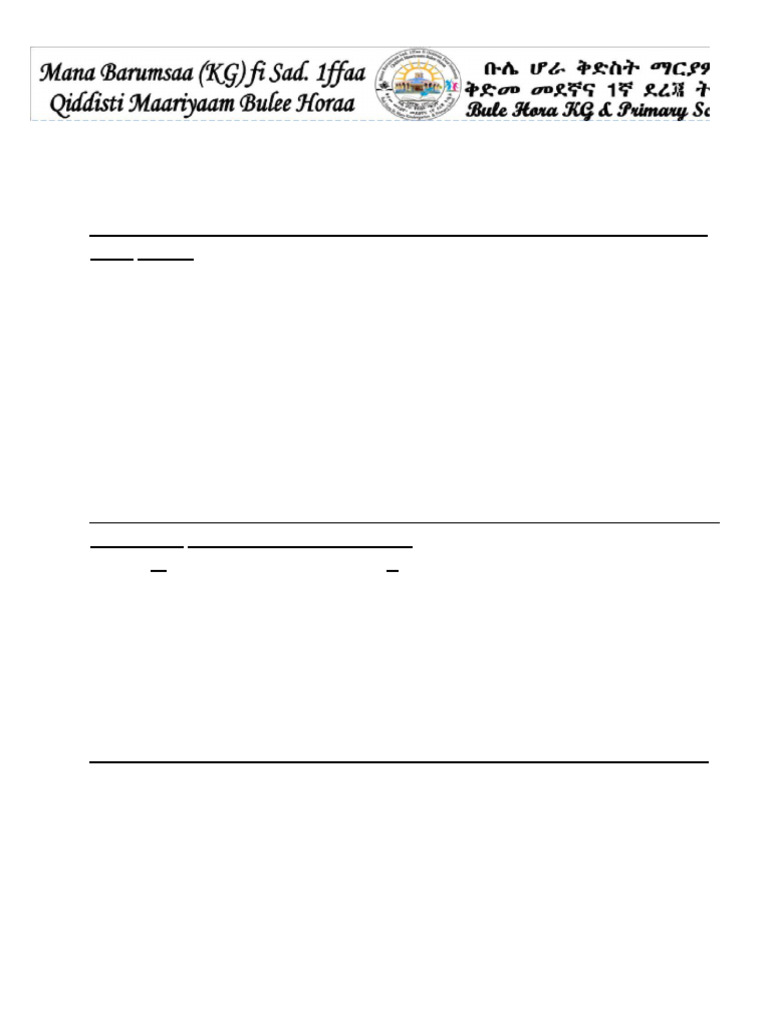 Qormaata Afaan Kutaa 5ffaa Fi 7ffaa | PDF