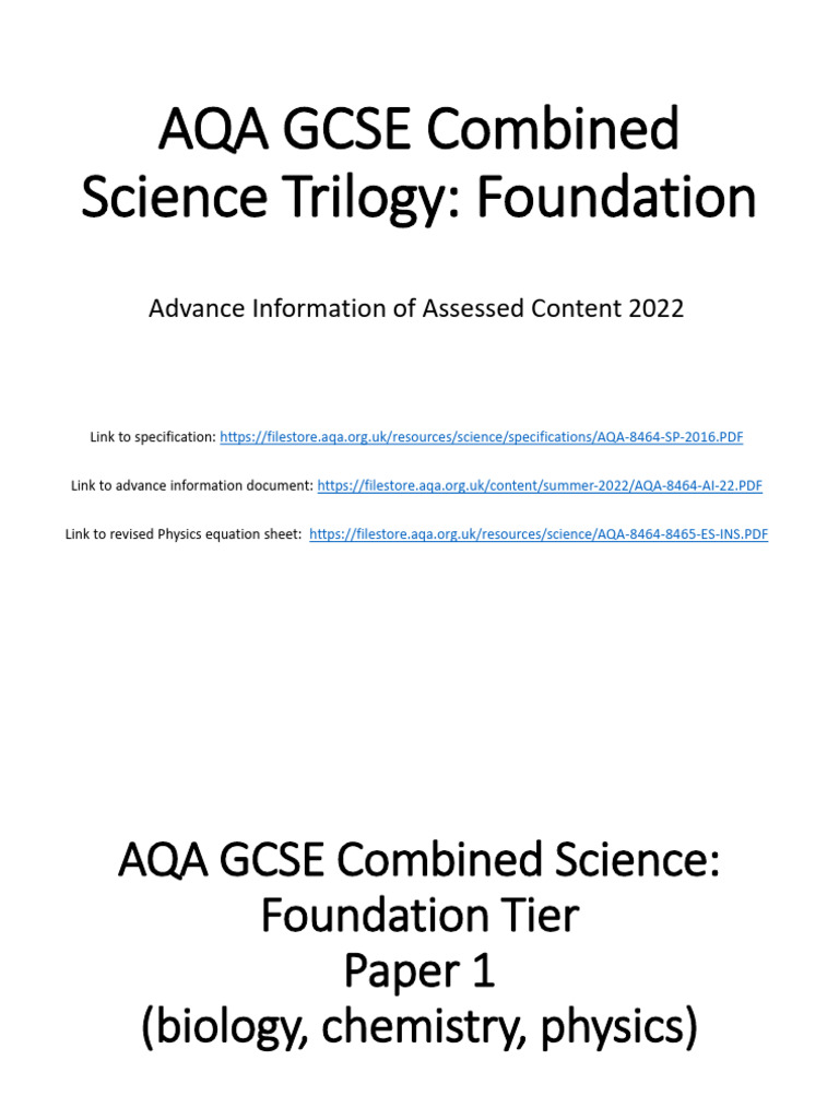 AQA GCSE Combined Science 2022 Guide | PDF | Salt (Chemistry ...