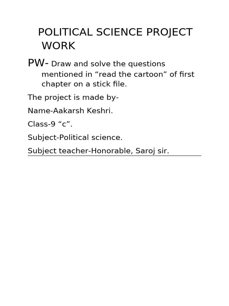 Political Science Project Work | PDF | Elections | Authoritarianism