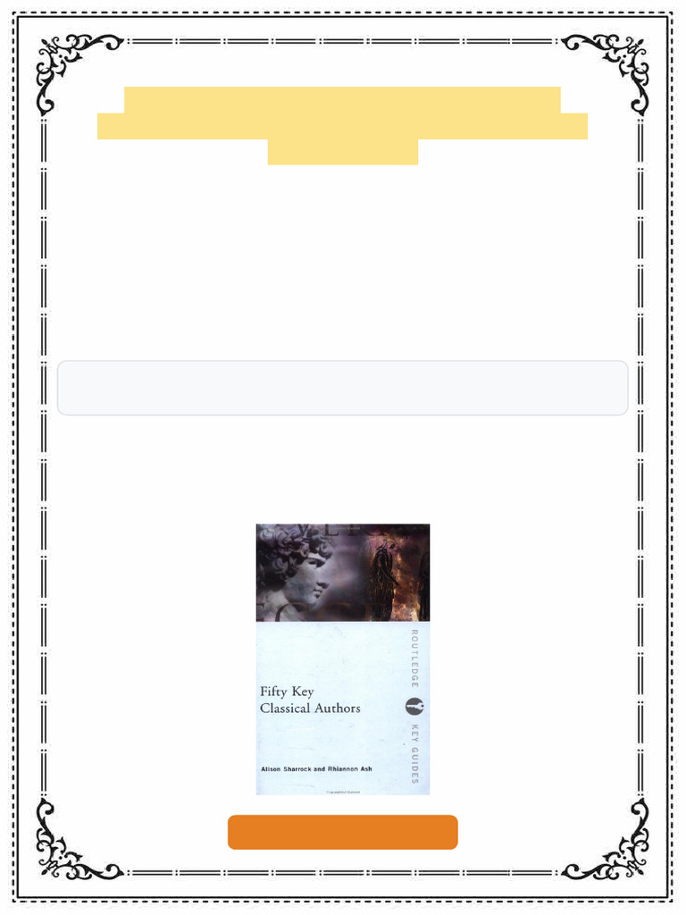 Fifty Key Classical Authors 1st Edition Alison Sharrock ebook ...