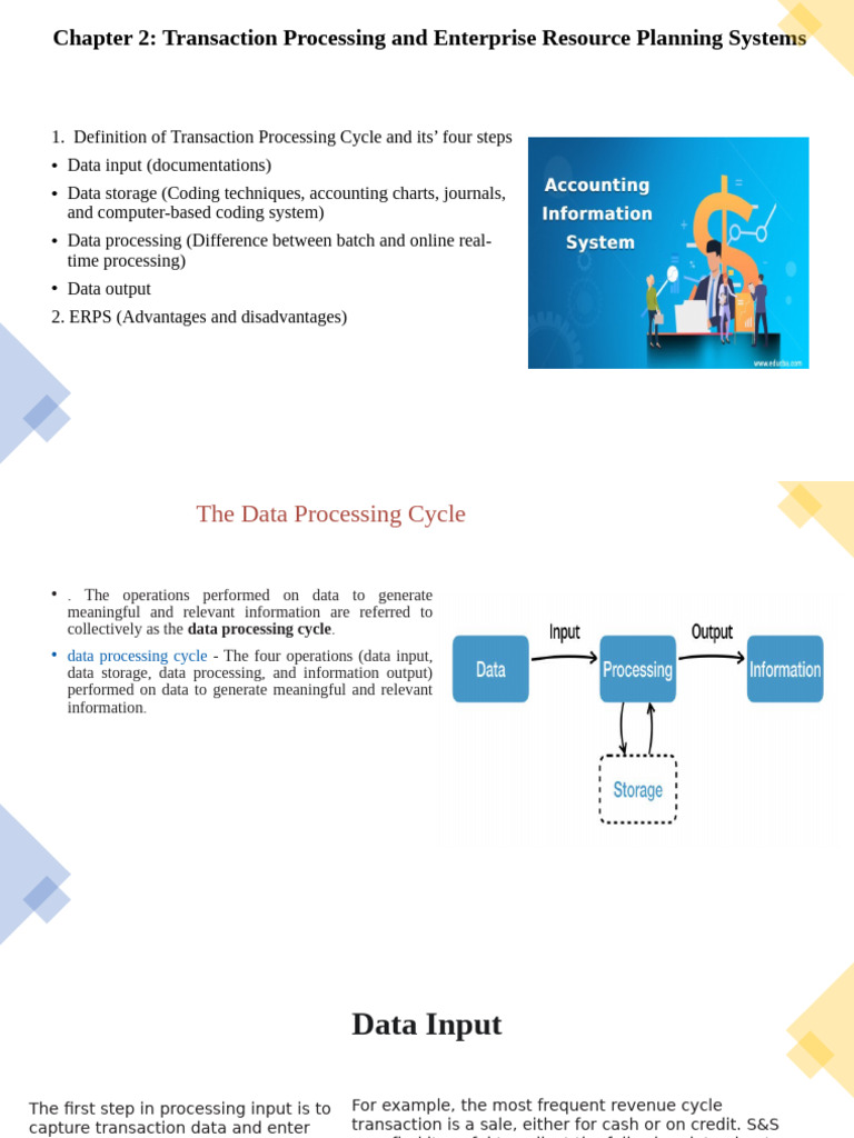 Chapter - 2 Transaction Processing and ERP System | PDF | Enterprise ...