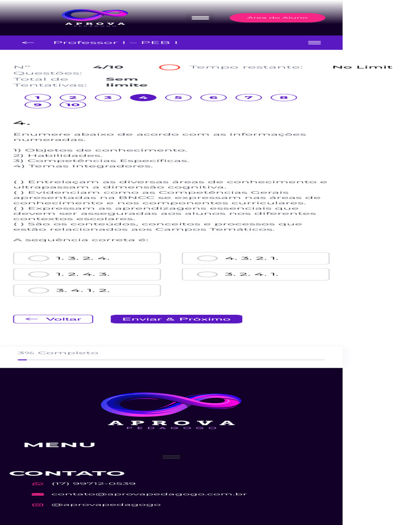 SIMULADO- BNCC- Base Nacional Comum Curricular - Aprova Pedagogo | PDF