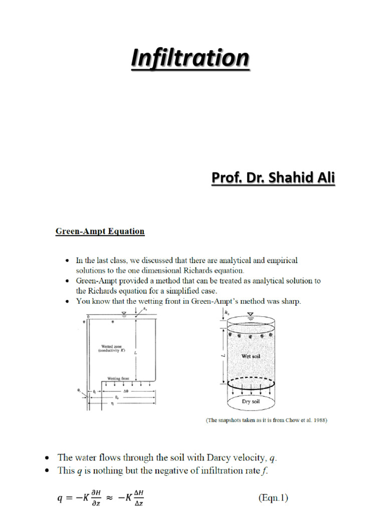 Infiltration Analysis and Soil Parameters | PDF | Loam | Clay