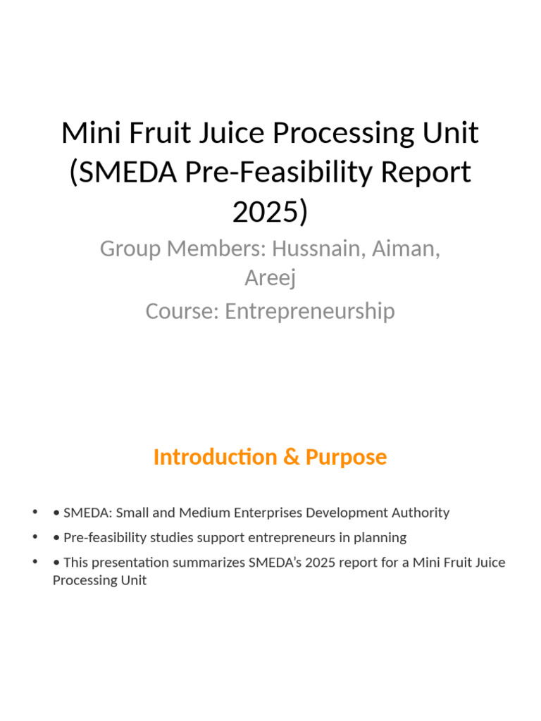 Mini Fruit Juice Processing Unit Guide | PDF | Juice | Diet & Nutrition