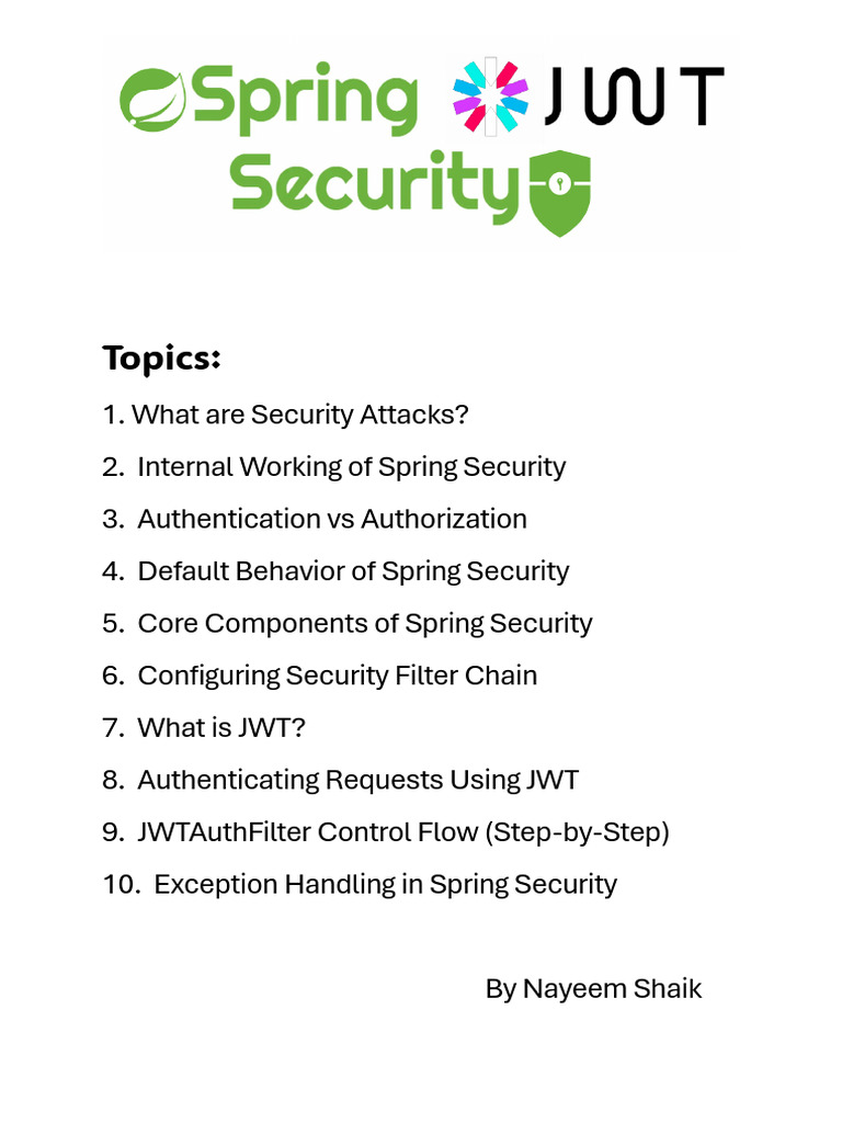 Spring Security by Nayeem Shaik 1754486337 | PDF | Software | Hypertext