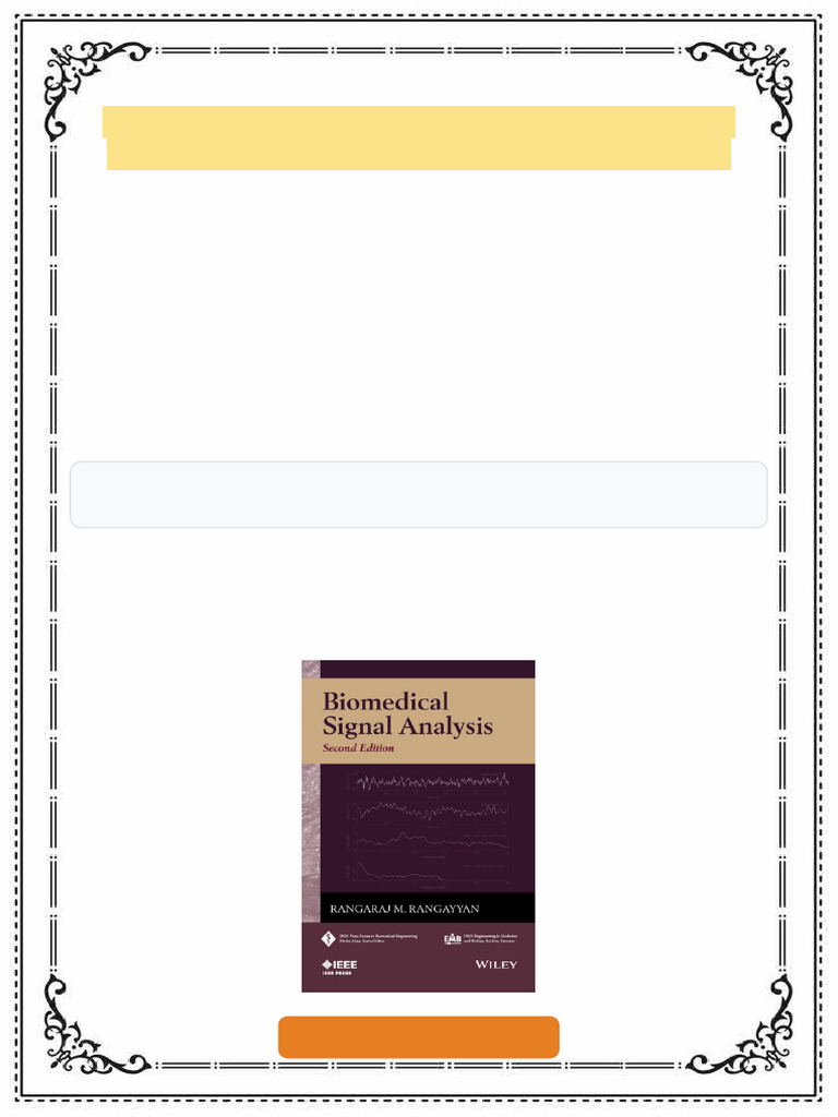 Biomedical Signal Analysis 2nd Ed. Edition Rangayyan Ebook High Quality ...