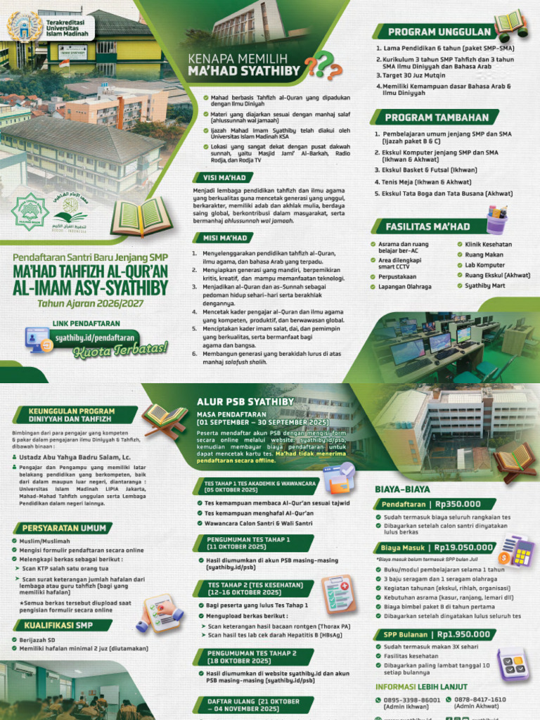 Brosur PSB Ma'Had Syathiby 2026-2027 | PDF