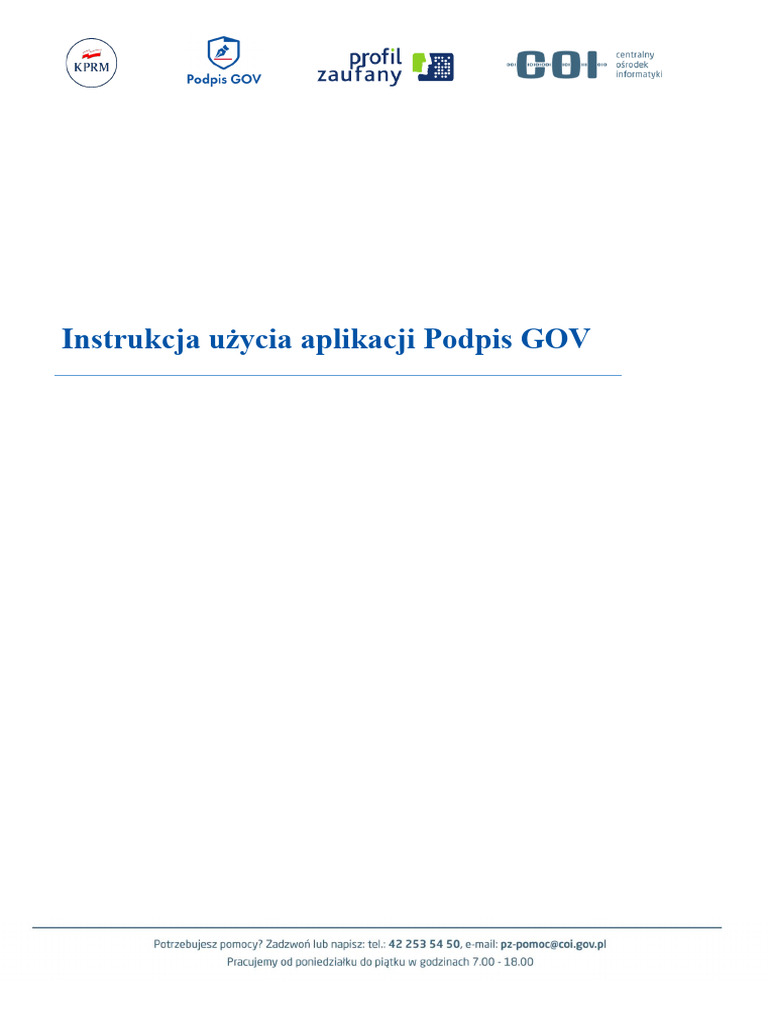 Aplikacja Podpis GOV - Instrukcja Uzytkownika | PDF