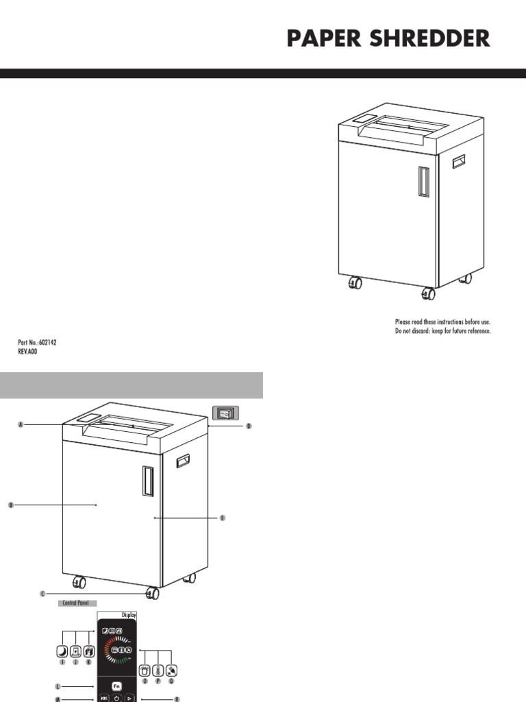 Paper Shredder Specifications Guide | PDF