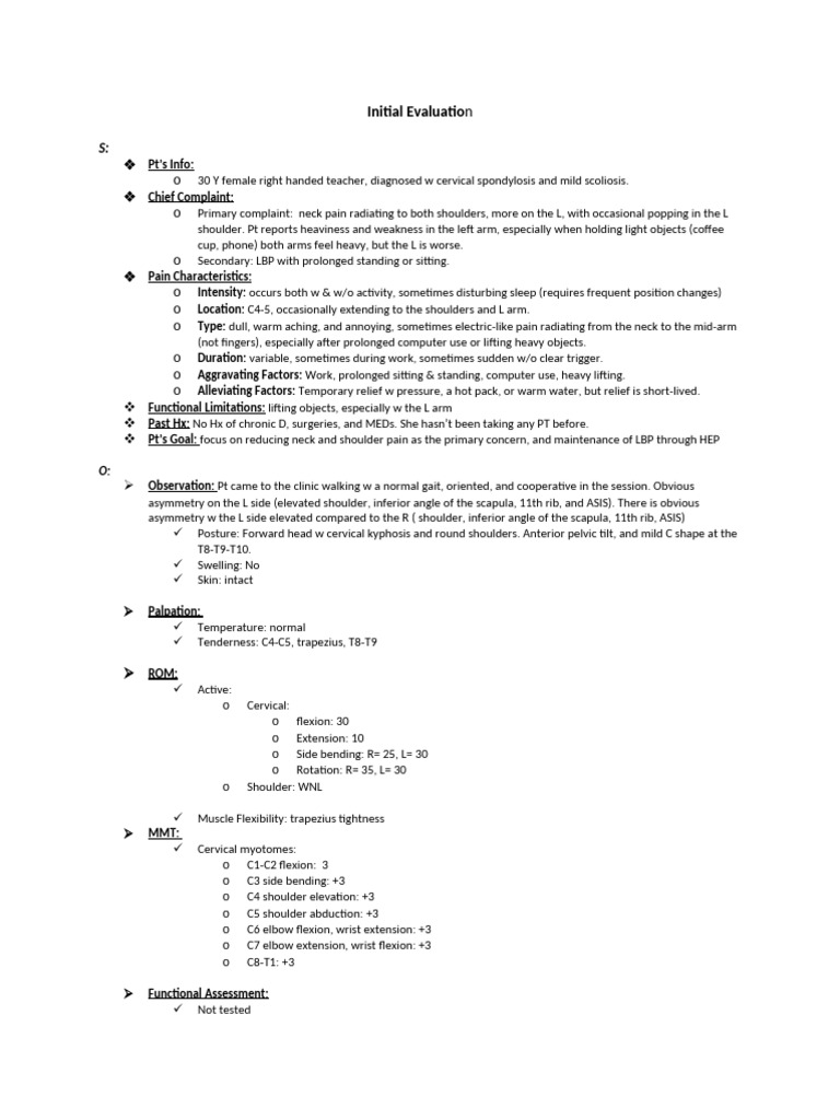 TKR SOAP | PDF | Anatomical Terms Of Motion | Neck