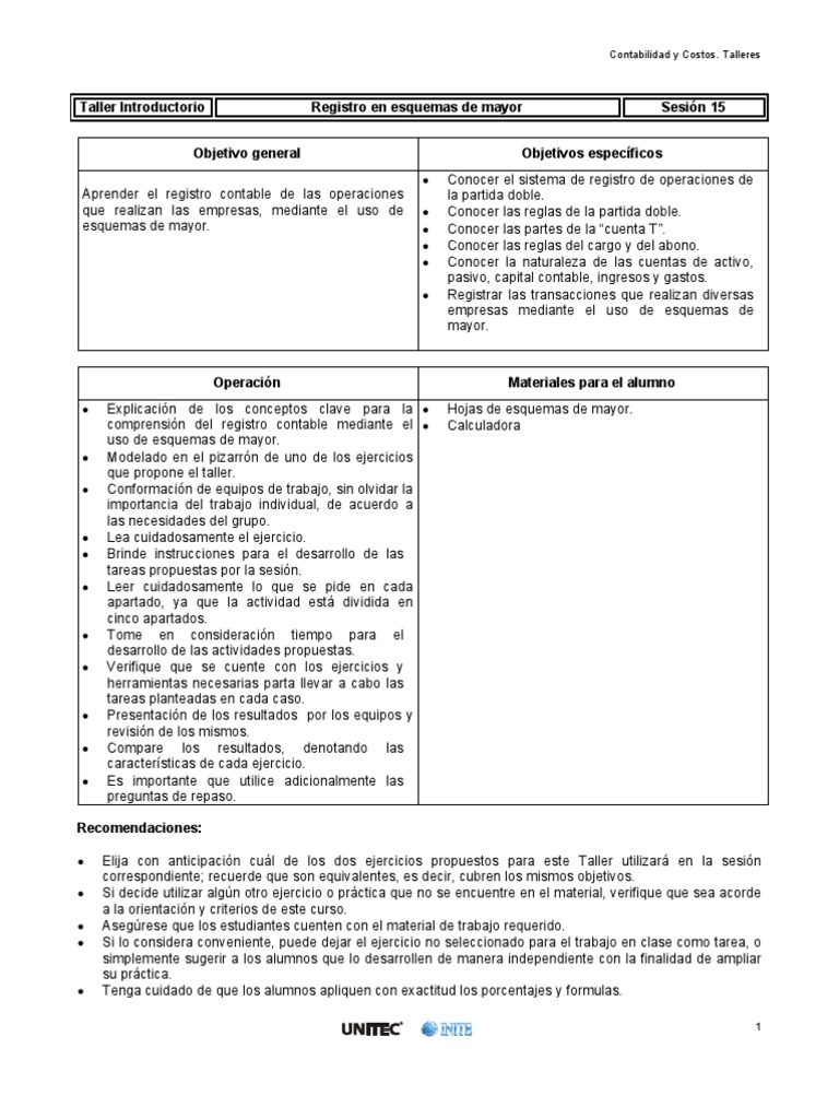 Esquema de Mayor | Contabilidad | Bancos