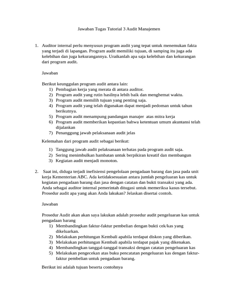 Tugas 3 Audit Manajemen | PDF