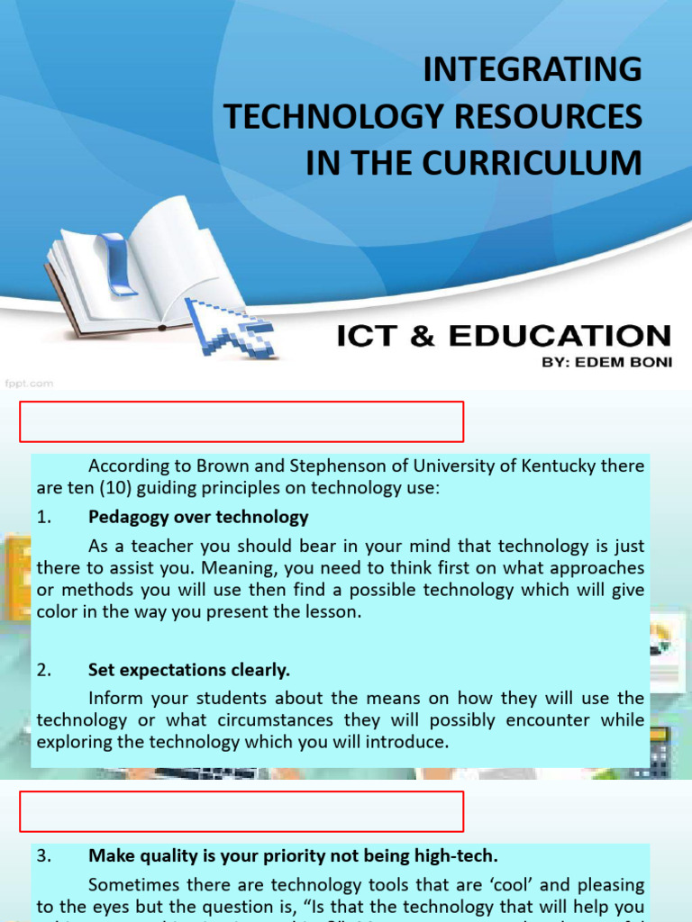 7. Integrating Technology Resources in the Curriculum | PDF ...