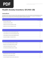 Short Health Anxiety Inventory (SHAI) | PDF | Thought | Mental Health