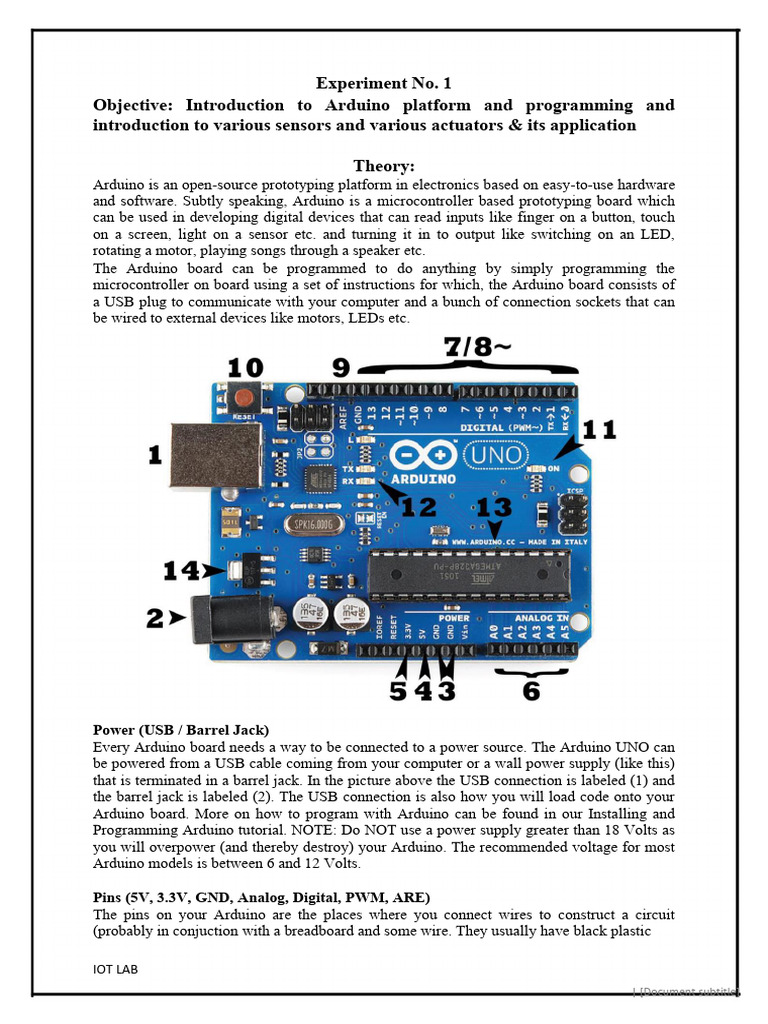 IoT Lab Manual | PDF | Actuator | Arduino