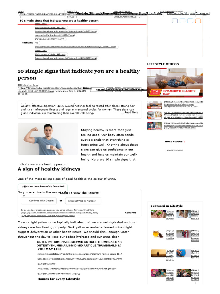 Good Health Signs - 10 Simple Signs11111111111111 That Indicate You Are ...