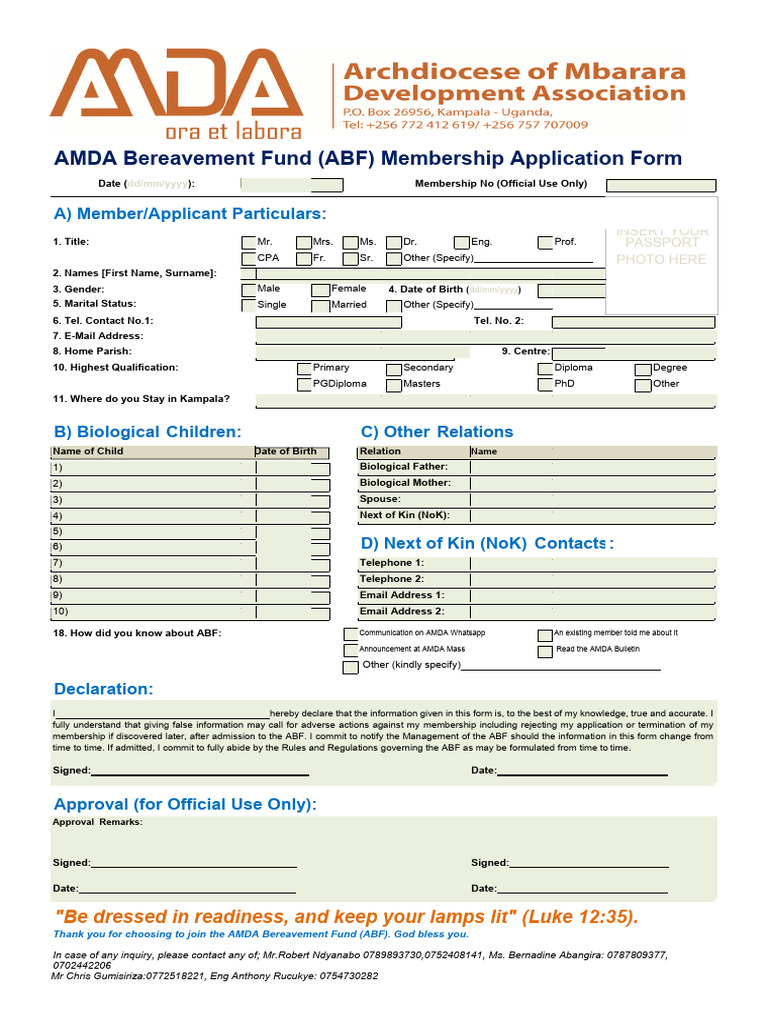 ABF Bio-Data Form... Wordedited | PDF