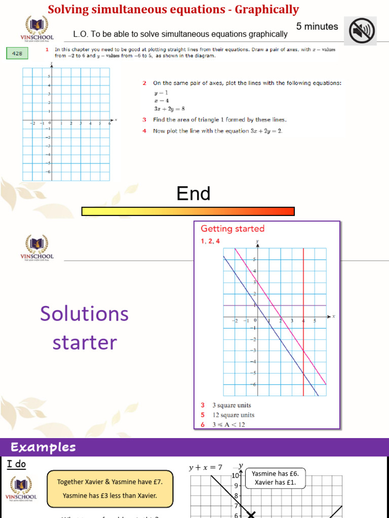 Lesson 1 - Solving Simultaneous Equations Graphically | PDF | Applied Mathematics | Mathematics