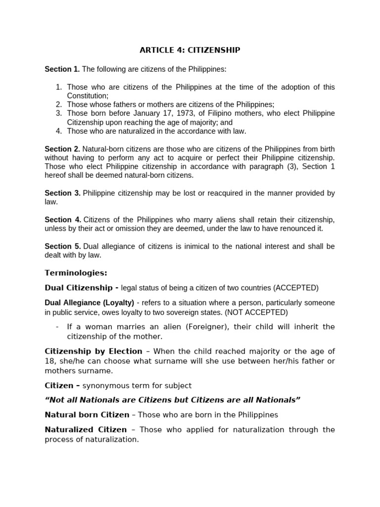 ARTICLE-4-5 | PDF | Citizenship | Suffrage