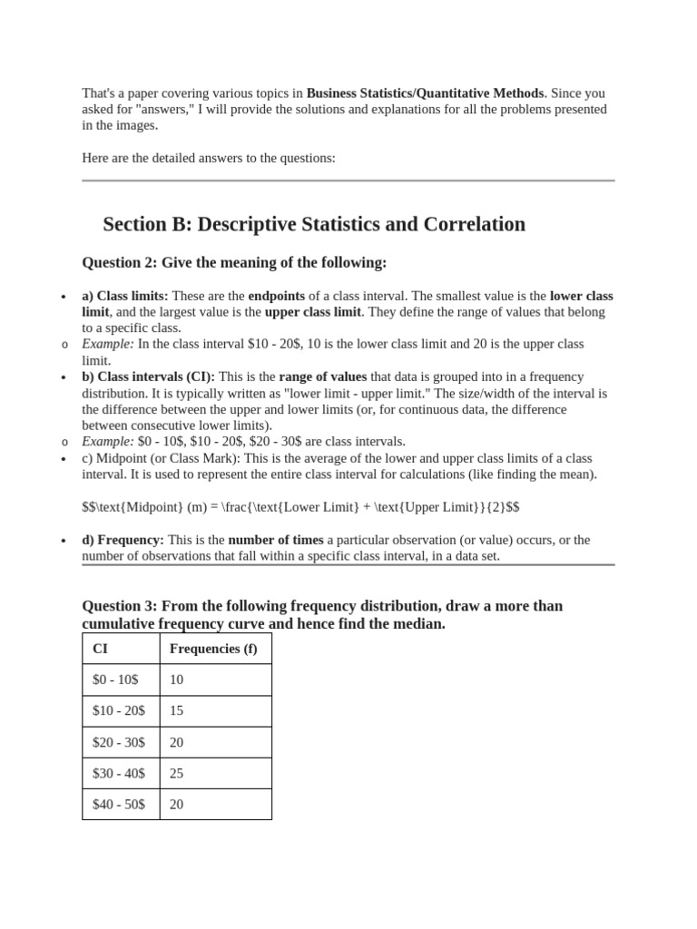 Section B: Descriptive Statistics and Correlation: Question 2: Give The ...