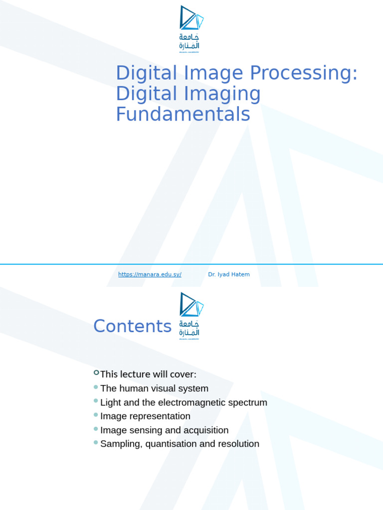 Lecture2 ImageProcessingFundamentals | PDF | Image Resolution | Eye