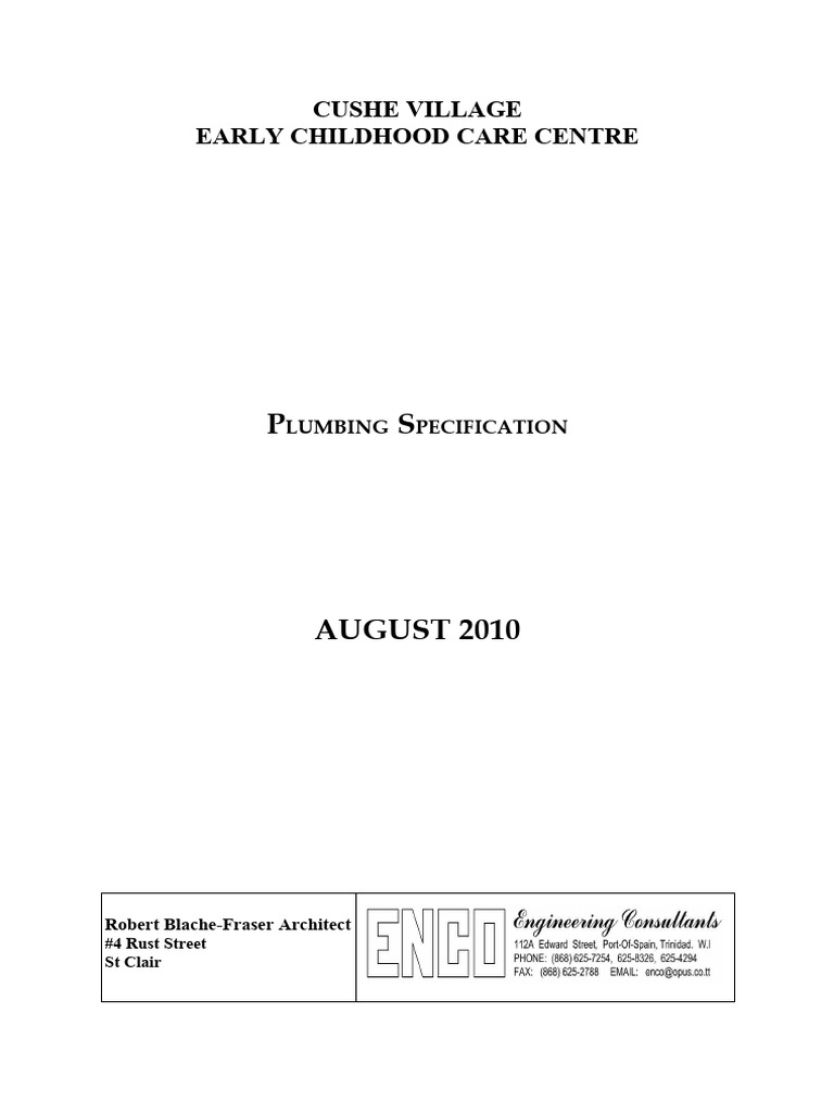 Plumbing Specification | PDF | Specification (Technical Standard ...
