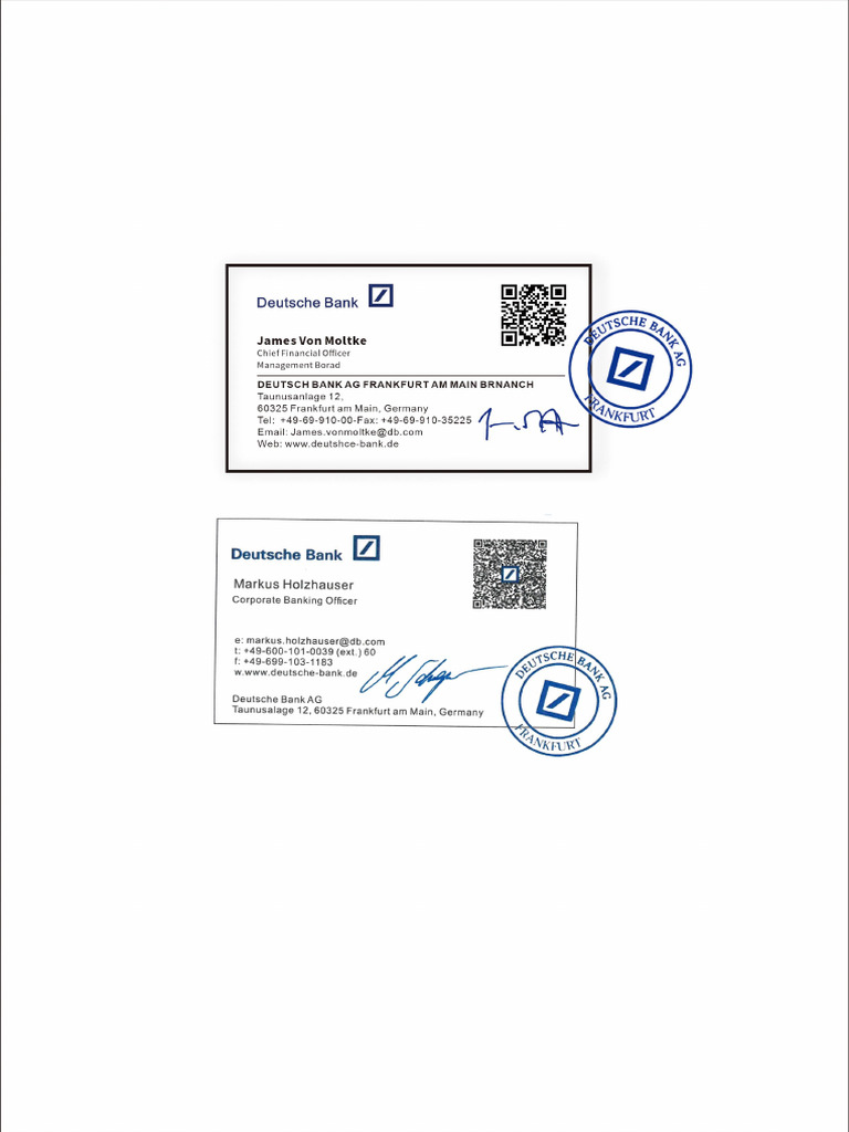 2 Banker Name Card James & Markus | PDF